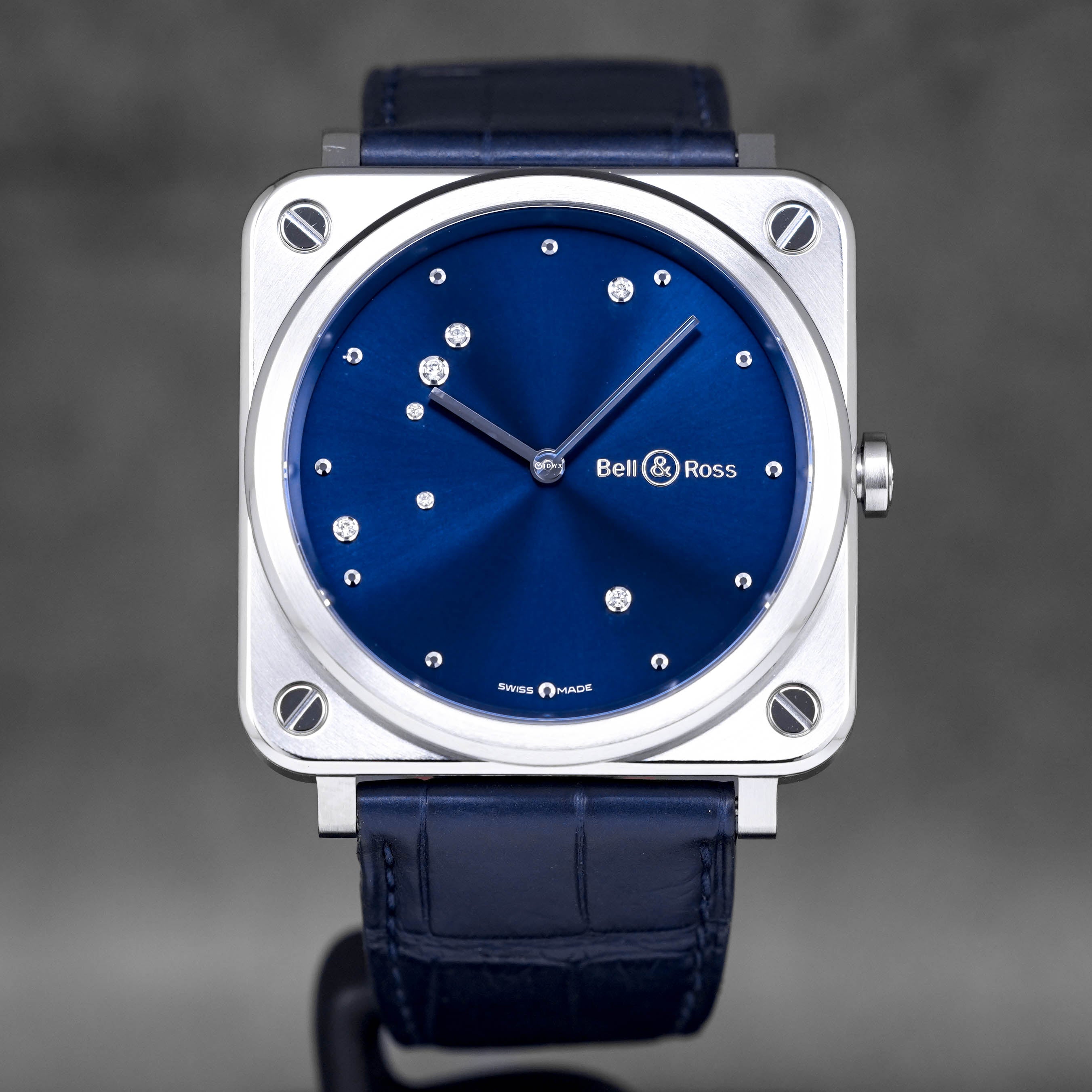 BELL & ROSS BR S BLUE DIAMOND EAGLE ALLIGATOR STRAP (2021) - IDWX