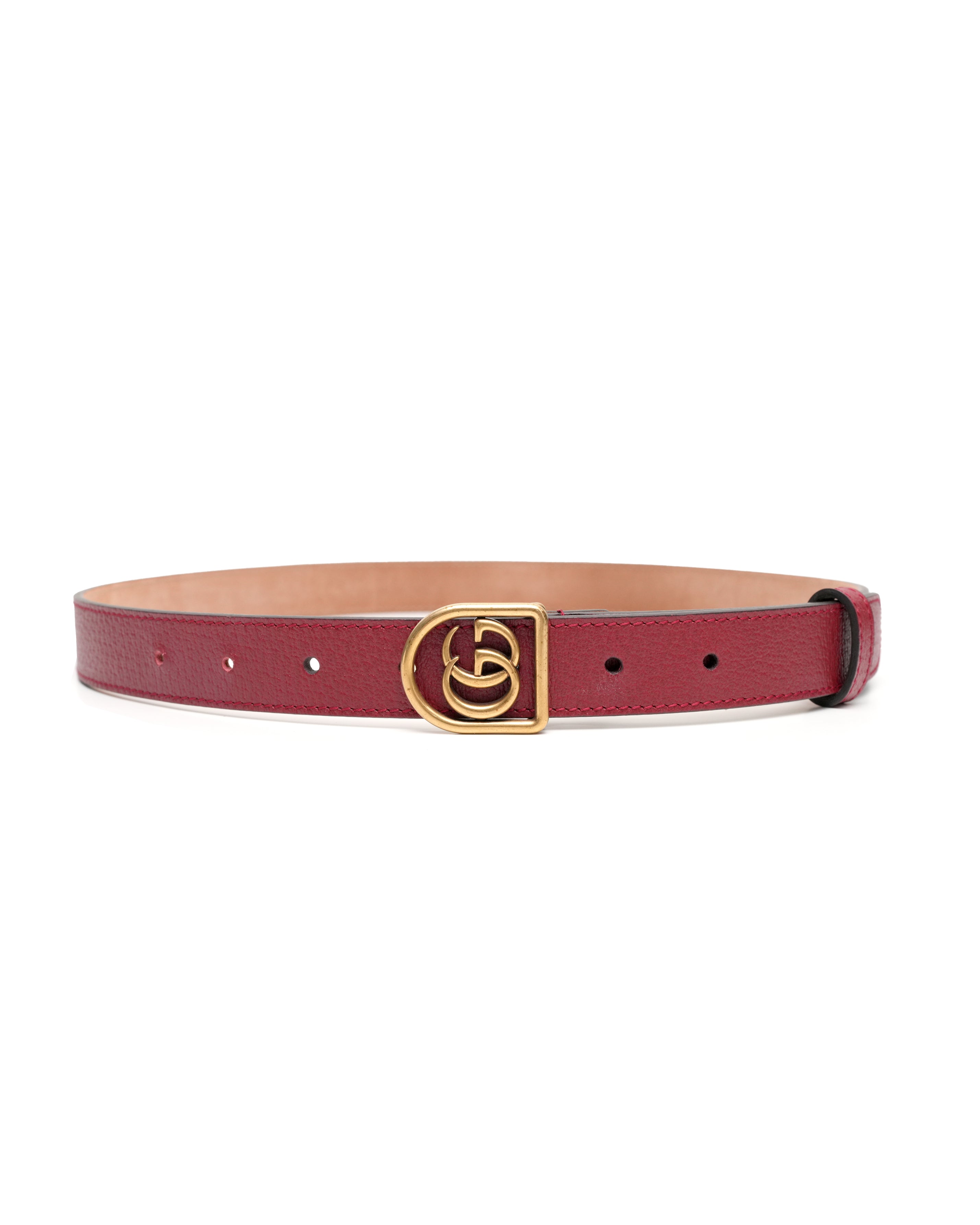GUCCI INTERLOCKING THIN BELT RED - IDWX
