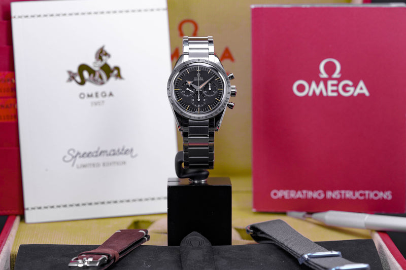 OMEGA SPEEDMASTER '57 THE 1957 TRILOGY 60TH ANNIVERSARY 'BROAD ARROW ...