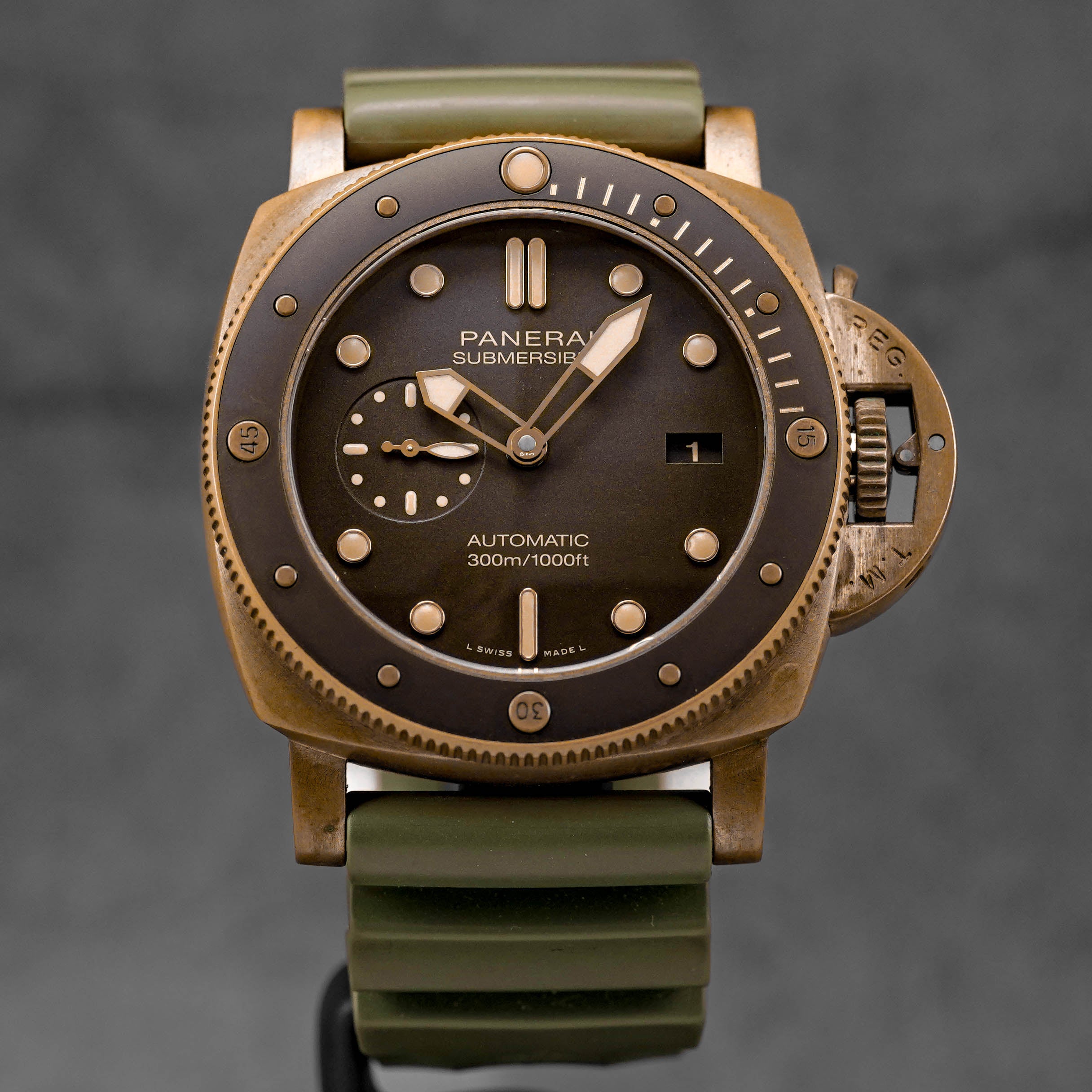 PANERAI SUBMERSIBLE BRONZO 47MM BROWN DIAL PAM 968 (WATCH & BOX) - IDWX