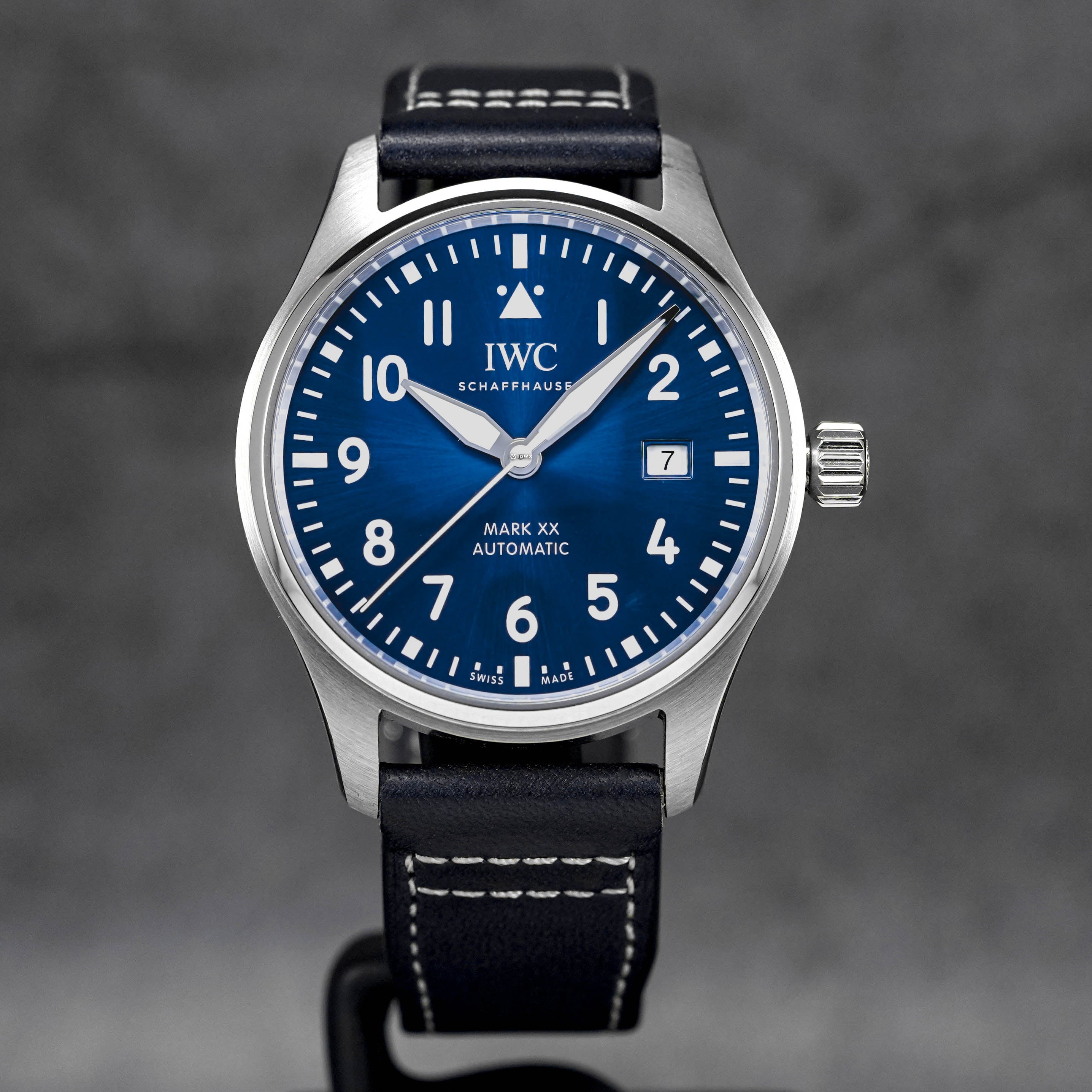 IWC PILOT MARK XX STEEL BLUE DIAL LEATHER STRAP (2023) - IDWX