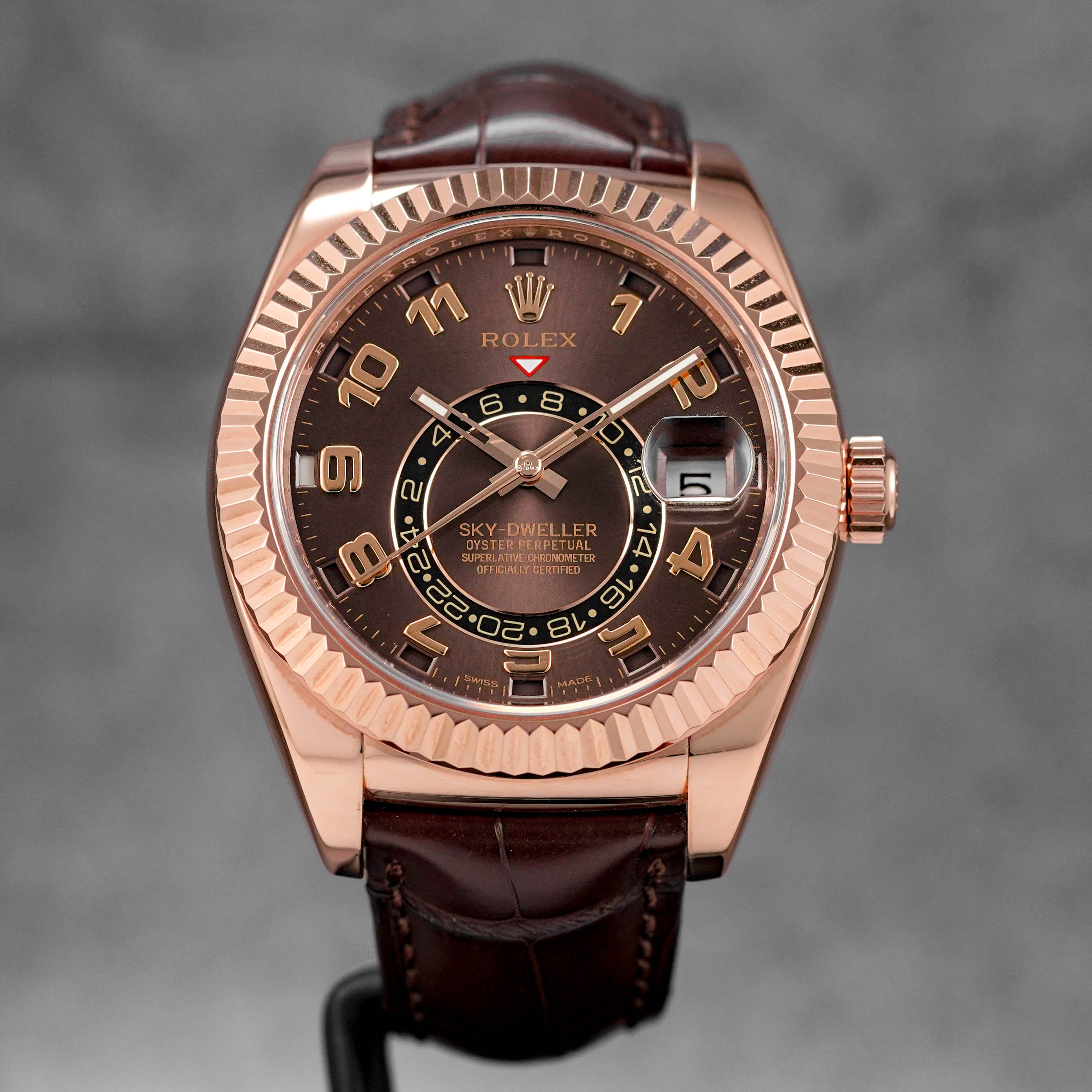 ROLEX SKY-DWELLER ROSEGOLD CHOCO ARABIC DIAL (2013) - IDWX