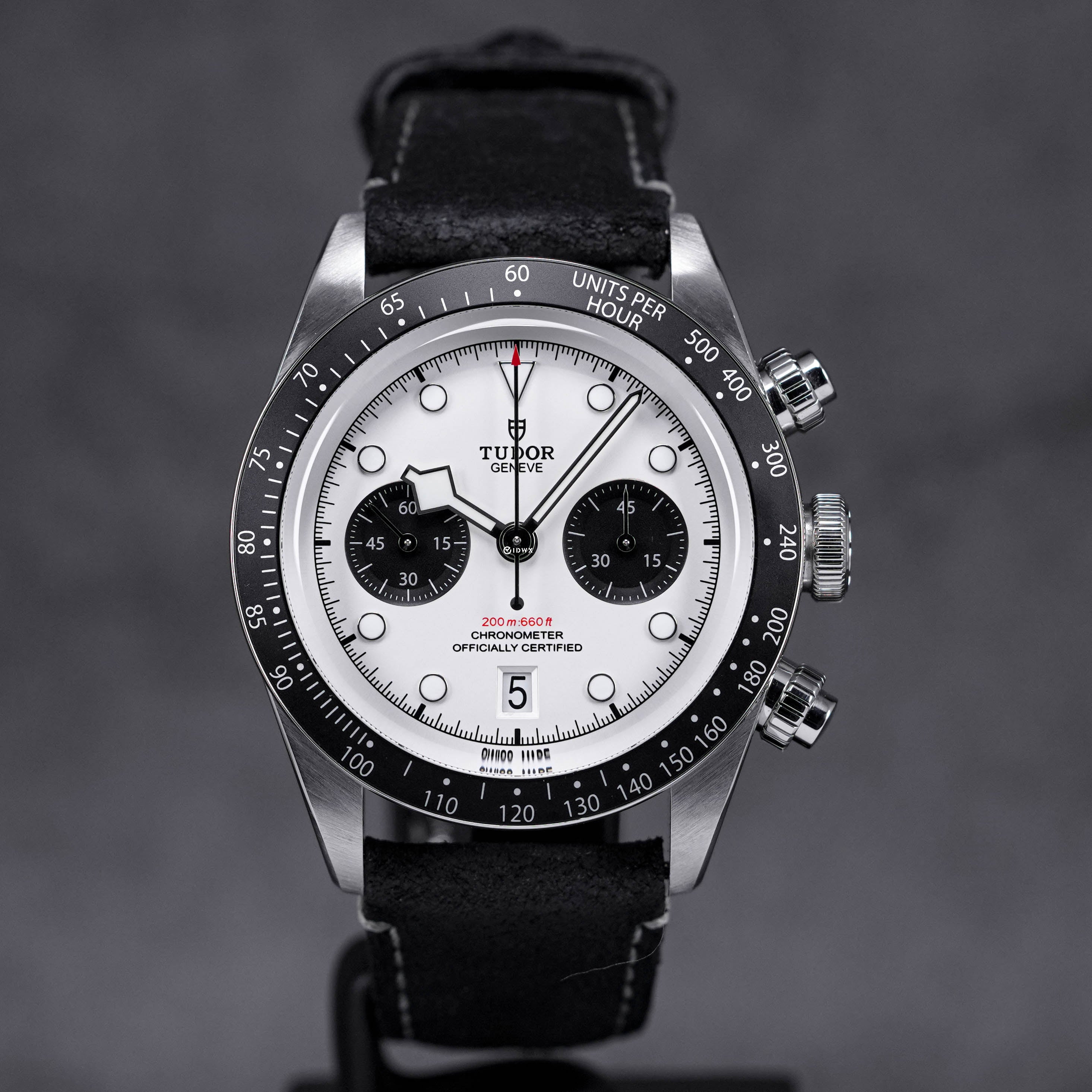 TUDOR BLACKBAY CHRONO PANDA BLACK LEATHER STRAP (2022) - IDWX