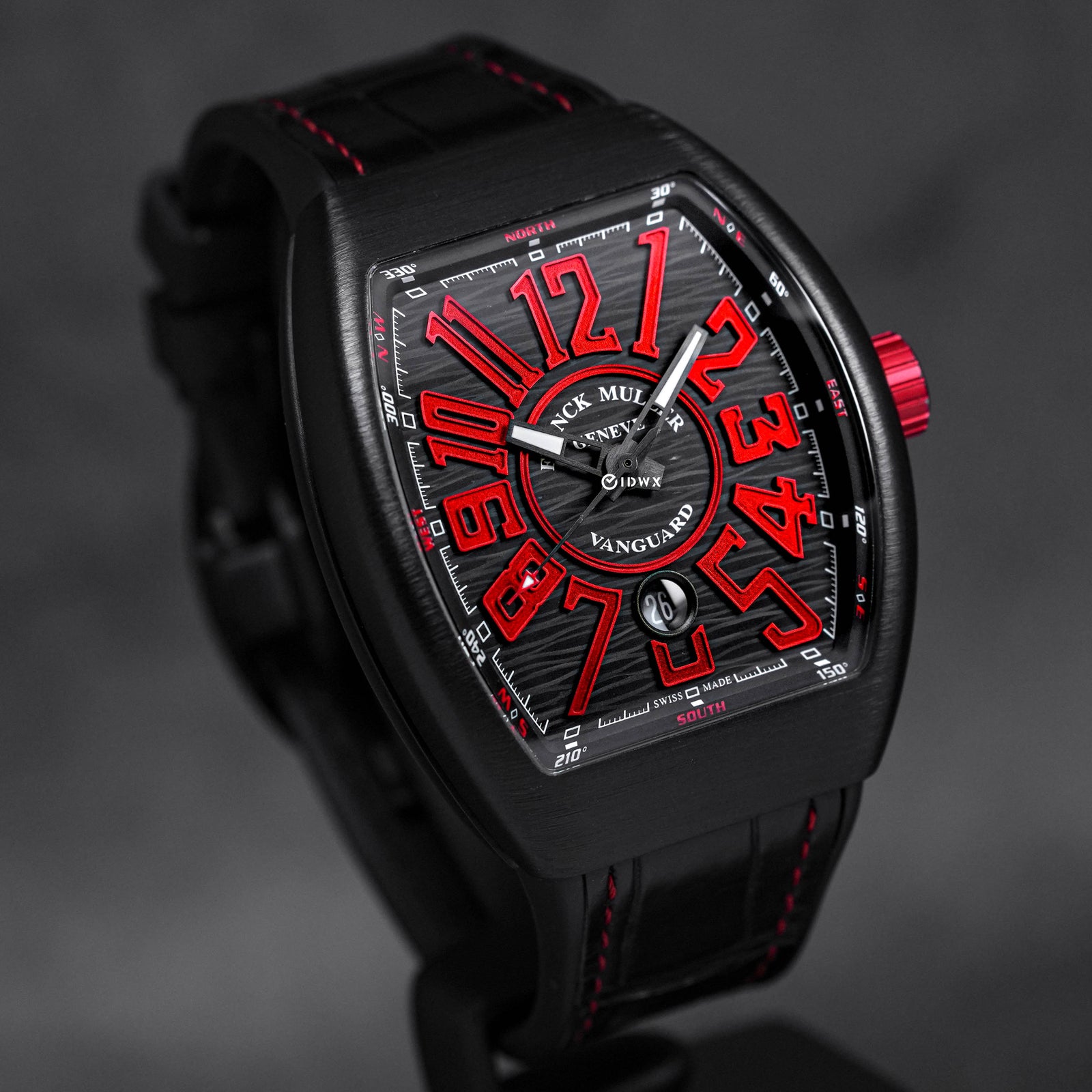 FRANCK MULLER VANGUARD V45 TITANIUM BLACK RED NUMERALS (2022) - IDWX