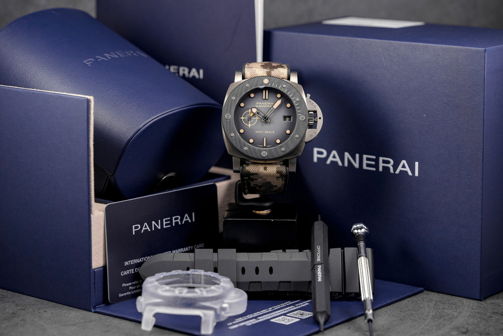 PANERAI SUBMERSIBLE NAVY SEALS TITANIUM CARBOTECH BEZEL PAM 1669 (2024 ...